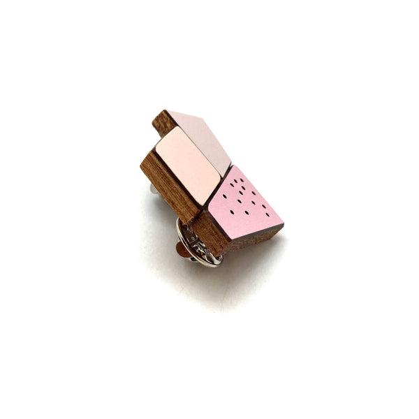 Geometric Pin - Triple Pink Pins Karen Vanmol Pistachios
