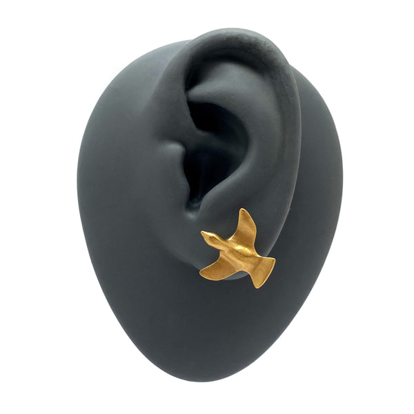 Gold Vermeil Bird Jacket Earrings Earrings Lisa Cimino Pistachios