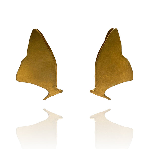 Gold Vermeil Butterfly Wing Stud Earrings Earrings Lisa Cimino