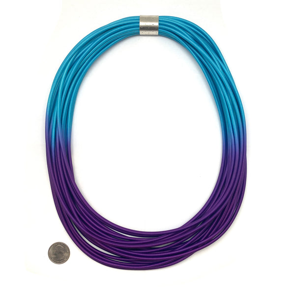 Hand Dyed Blue and Purple Coil Necklace Necklaces Gilly Langton