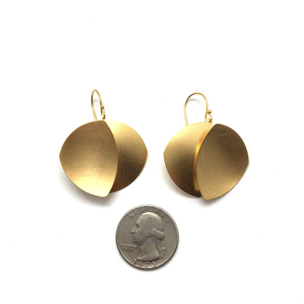 Layered Gold Leaf Drops- Large Earrings Oliwia Kuczynska Pistachios