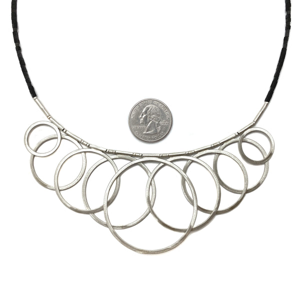 Layered Loop Silver Necklace Necklaces Iza Design Pistachios