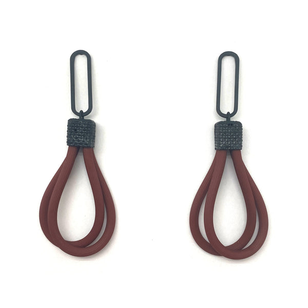 Red Rubber Drop Earrings Earrings Sandra Salaices Pistachios