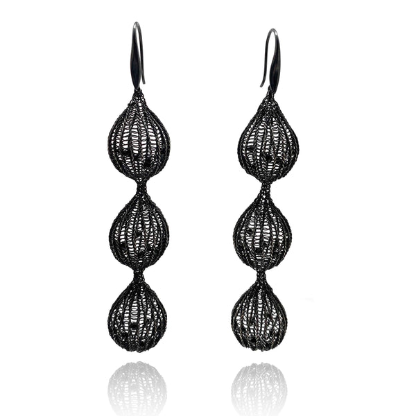 Triple Drop Crochet Earrings Earrings Sowon Joo Pistachios